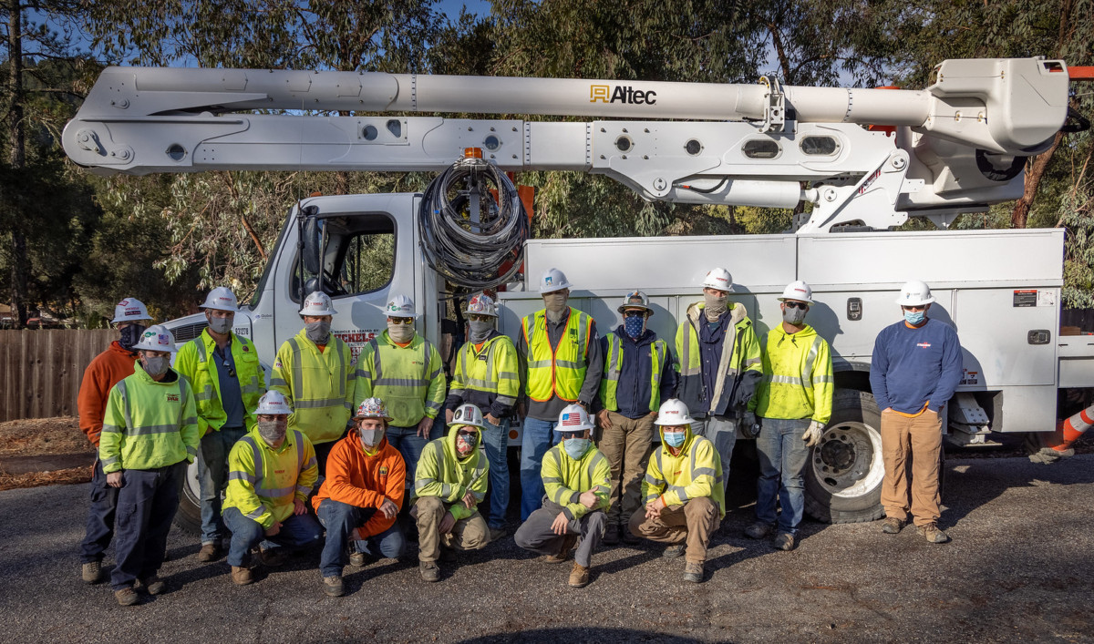 “One Way In, One Way Out” — Local 1245 outside line crews set poles in ...